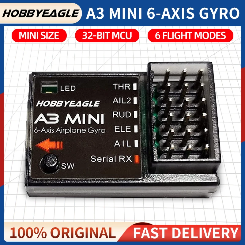 Hobbyeagle-A3-Mini-6-Axis-Gyro-System-Lite-Standard-Flight-Control-FC-Balancer-Stabilizer-PPM ...