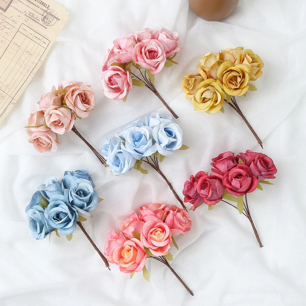 Mini-ramo-de-rosas-artificiales-para-decoraci-n-del-hogar-decoraci-n-de ...