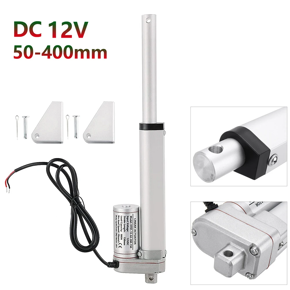 12V Linear Actuator with Bracket 50-400mm Stroke Linear Motor Metal ...