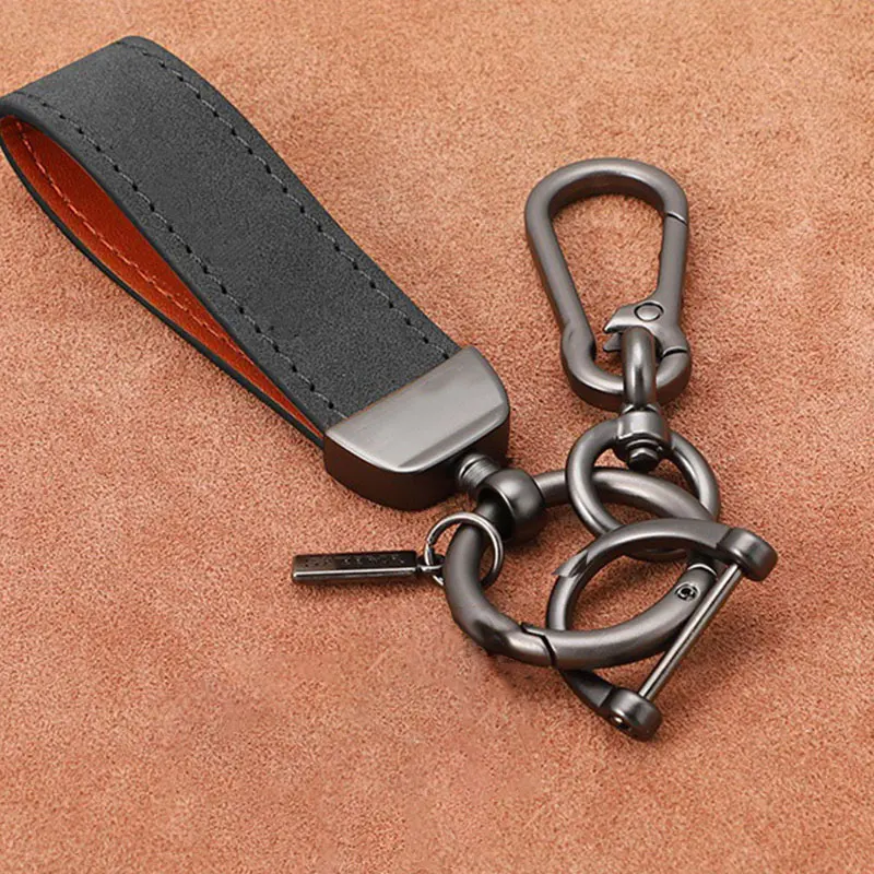 Matte-Leather-Keychain-Top-end-Business-Gift-For-Man-Good-Quality-Black ...