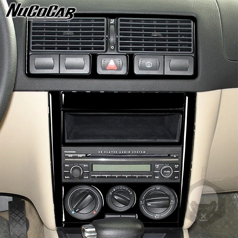 For-Volkswagen-Golf-4-MK4-1999-2004-Piano-Black-Central-control-radio ...