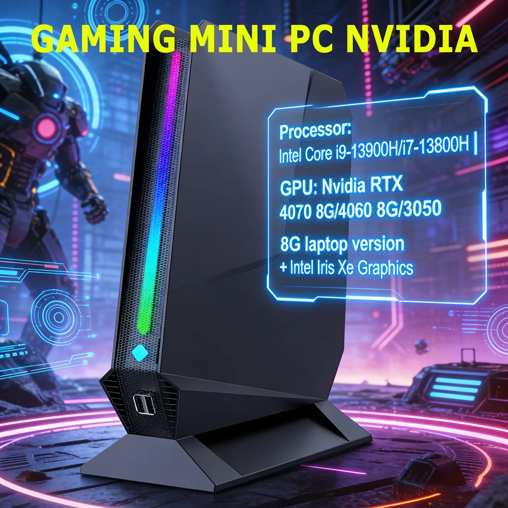 Hot Sale Gaming Mini PC F10 NVIDIA RTX 4070 4060 8G Intel i9 13900HX ...