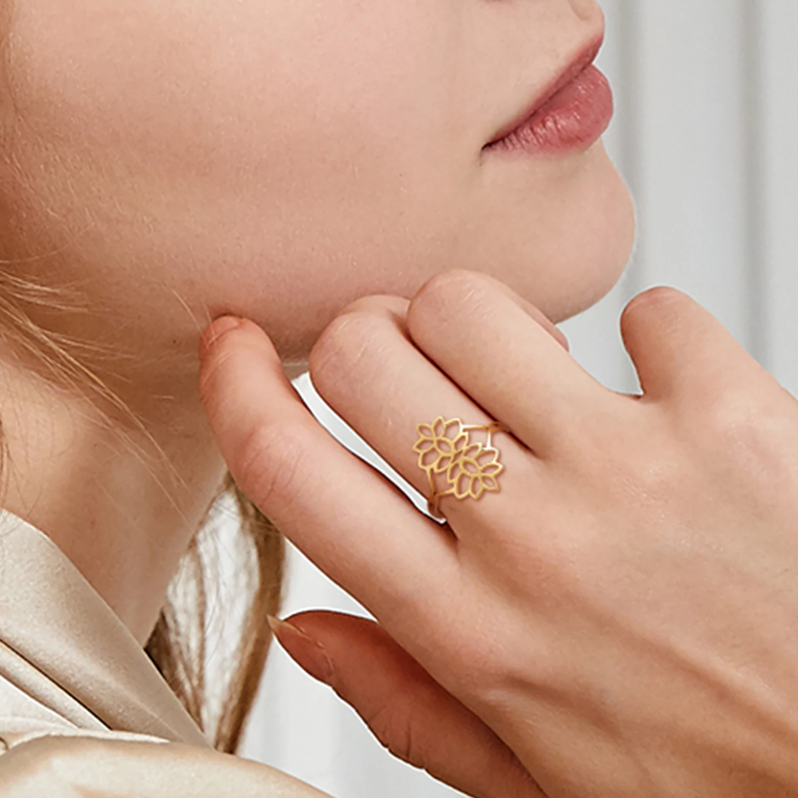 Skyrim-Lotus-Flower-Yoga-Rings-Women-Stainless-Steel-Gold-Color ...