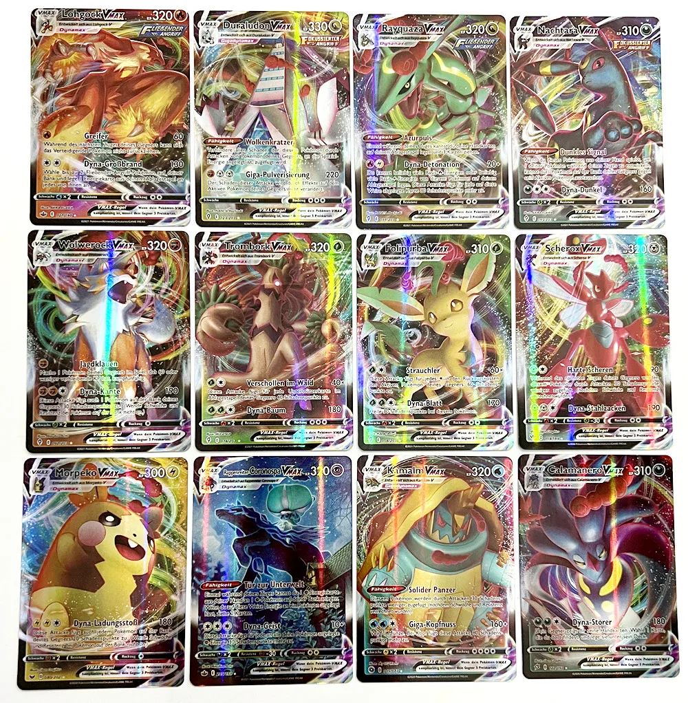 20Pcs-Pokemon-Cards-German-Vmax-GX-Color-Energy-Card-Pikachu-Rare ...