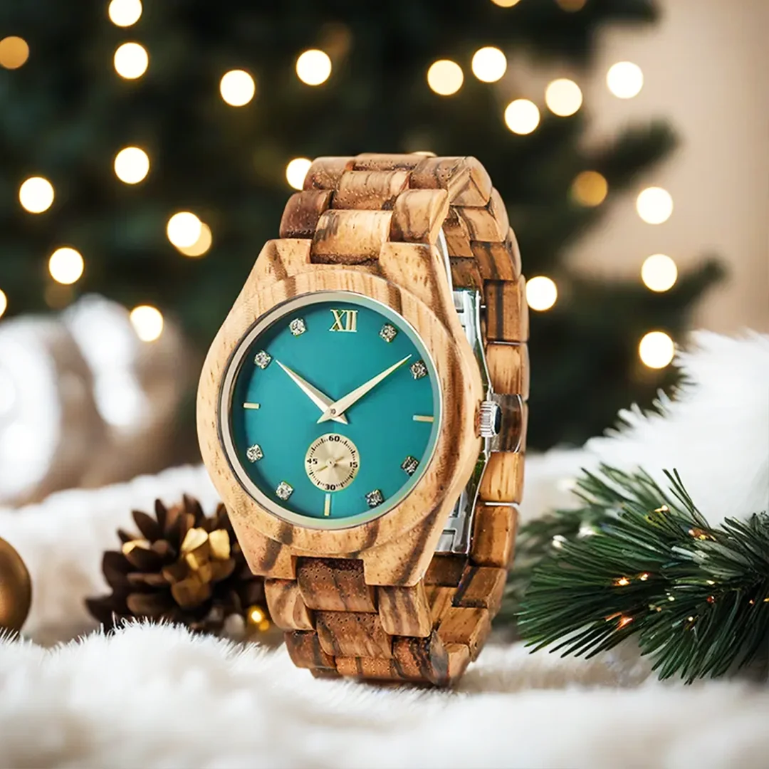 Wood-Wrist-Watch-For-Women-Simulated-Diamond-Dial-Wooden-Clock-Wife ...
