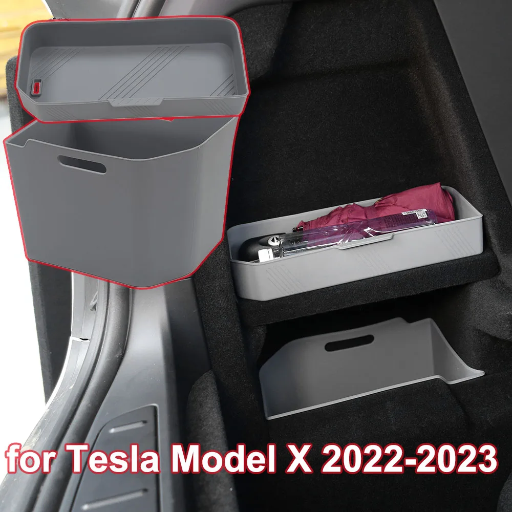 for-Tesla-Model-X-Rear-Trunk-Storage-Organizer-Box-Tray-Silicone ...