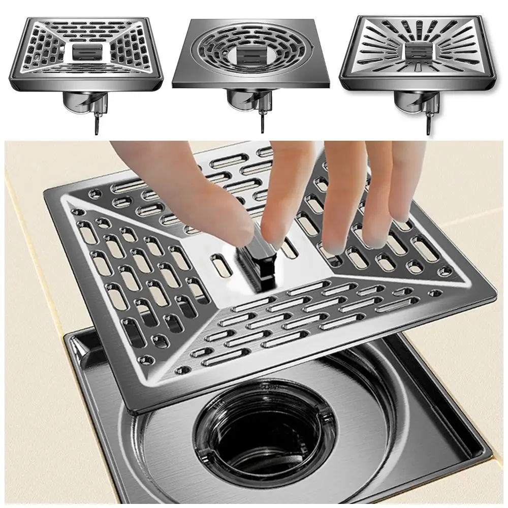Creative-Anti-odor-Square-Shower-Floor-Drain-with-Removable-Cover-Grid ...