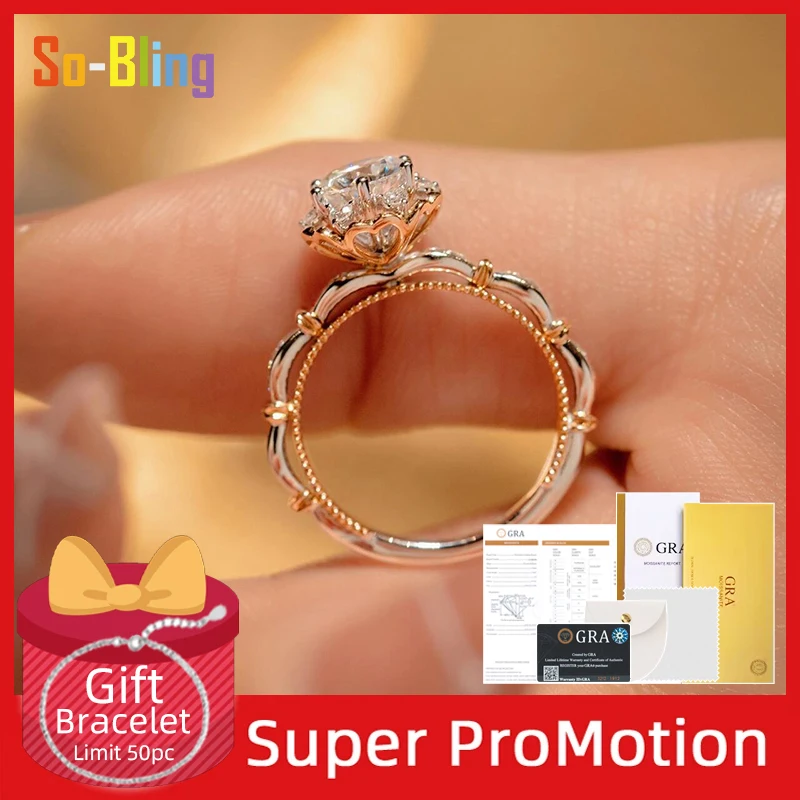 So-Bling 5mm D VVS1 Moissanite Ring with Gra Certificate 925 Sterling ...