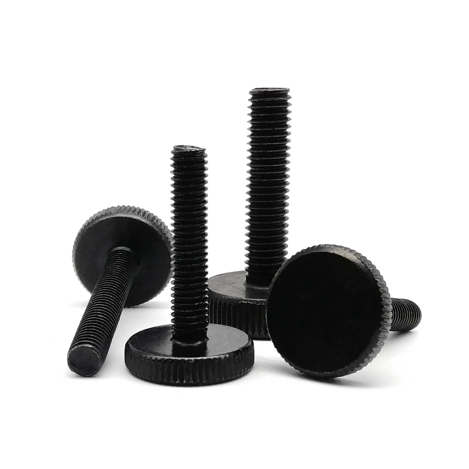 M3 M4 M5 M6 M8 M10 DIN653 GB835 Black Knurl Flat Head Hand Tighten Thumb Screw Bolt Curtain Wall ...