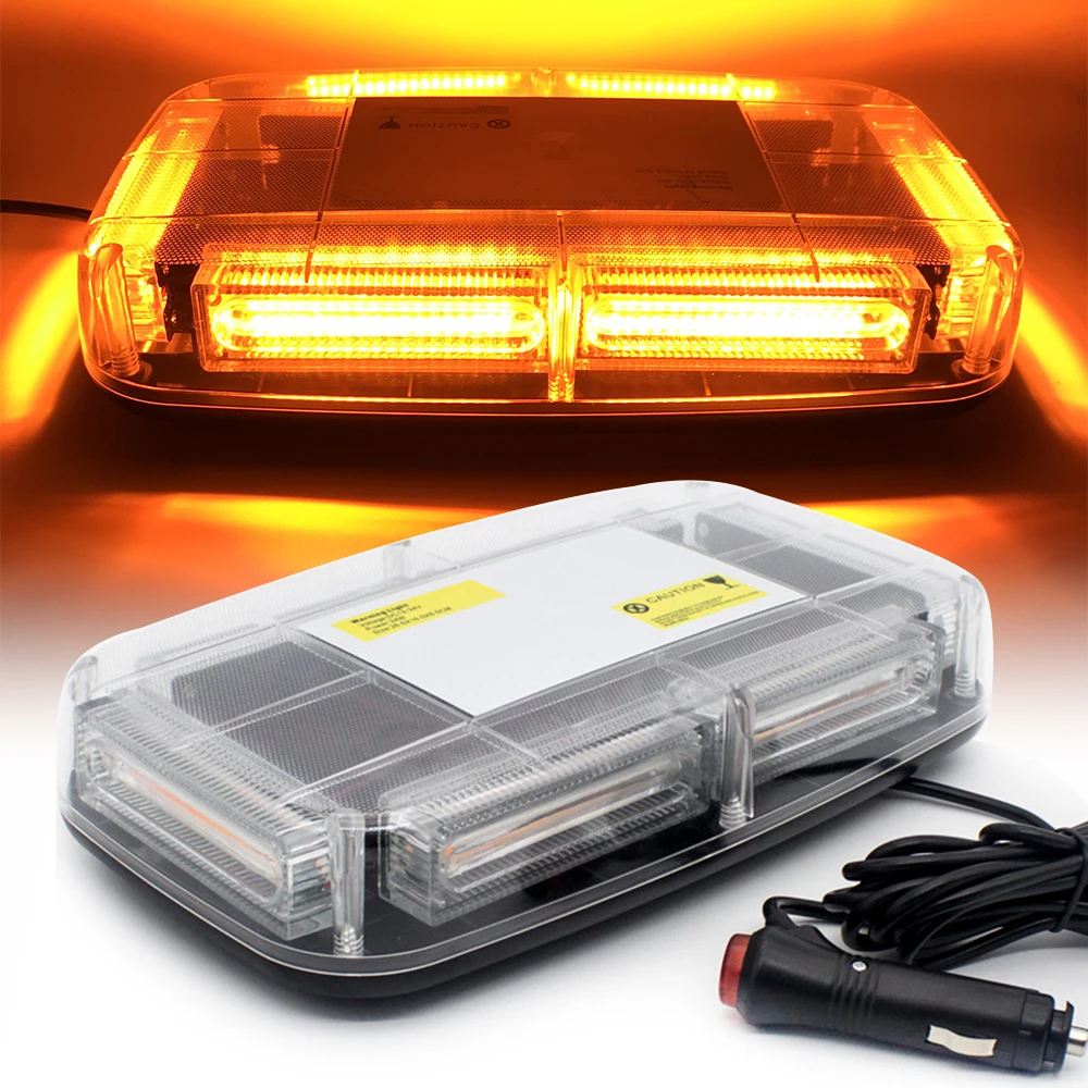Amber-COB-LED-Car-Roof-Strobe-Warning-Lights-Waterproof-Flashing-Hazard ...