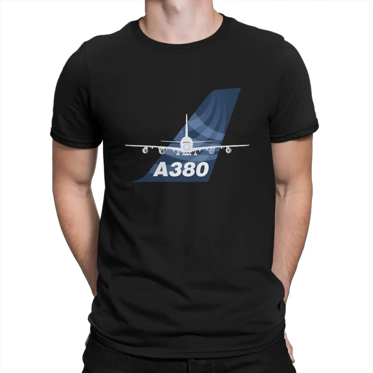 A380 Men's T Shirts Airbus Vintage Tee Shirt Short Sleeve Round Collar ...