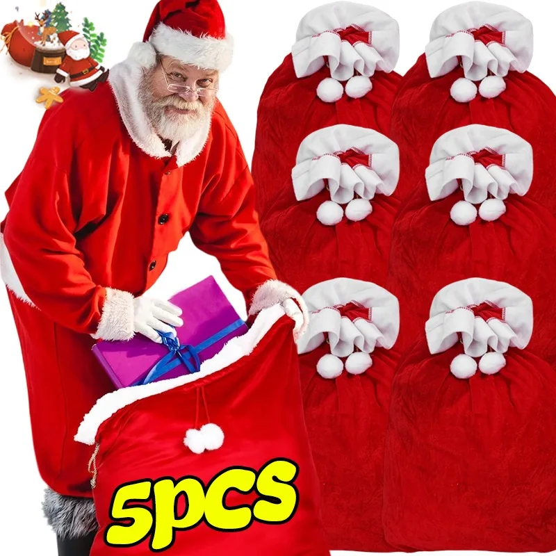 Extra Large Santa Claus Bag Red Velvet Christmas Sack Holiday Gift ...