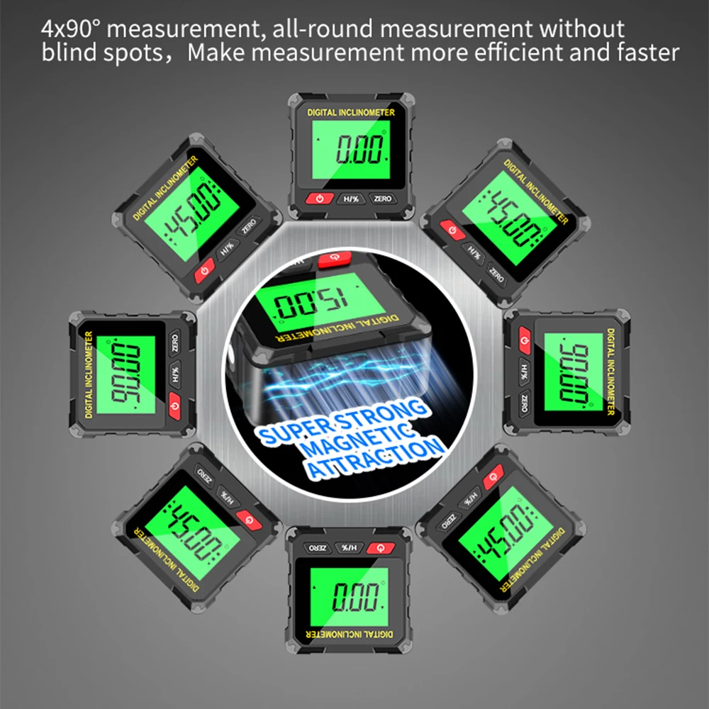 NEW Pocket Digital Protractor Inclinometer Professional Display Angle ...