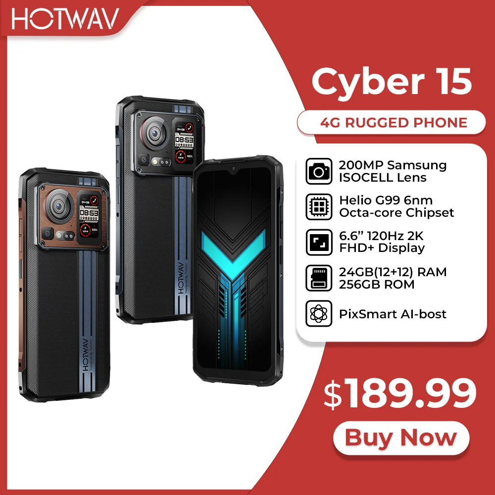 HOTWAV-tel-fono-inteligente-Cyber-15-Smartphone-resistente-de-200MP-PixSmart-G99-6-6-pulgadas ...