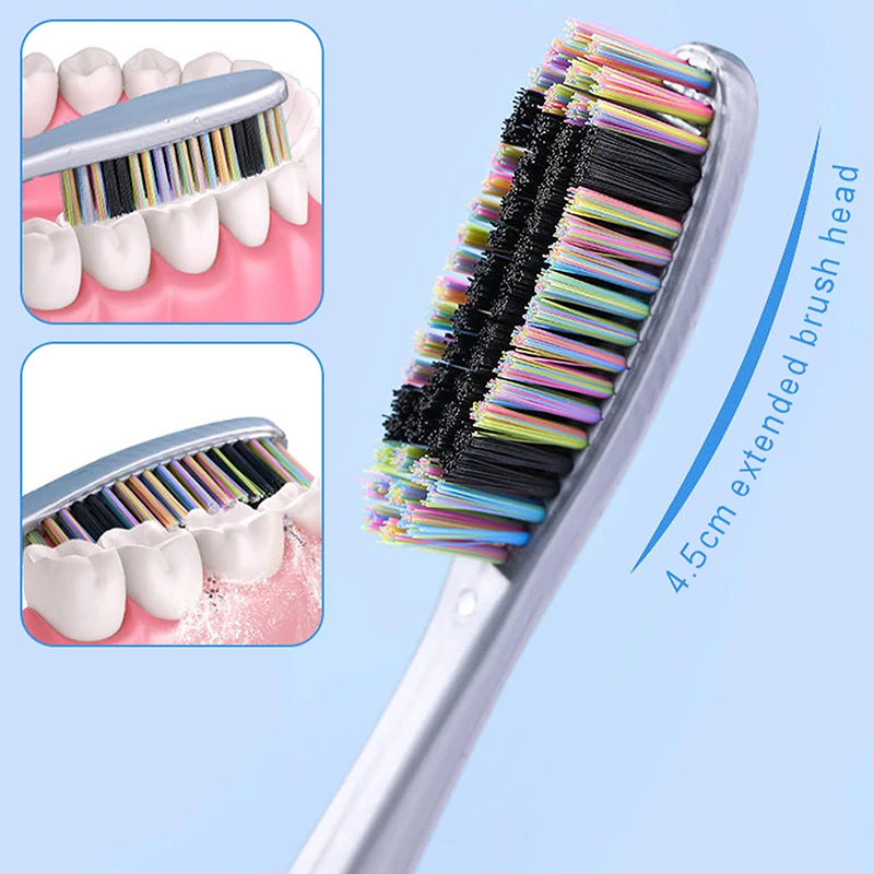 1/5Pcs Adult Anti Slip Wide Design Deep Large Head Bristle Toothbrush ...