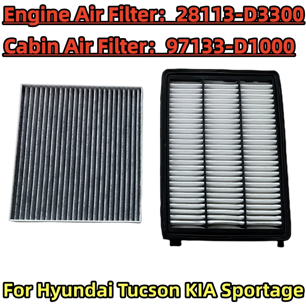 Engine Air Filter and Cabin Air Filter Combo Set For Hyundai Tucson KIA ...