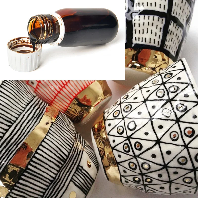 Pottery Overglaze Color Golden Pigment Golden Water Gold Glaze Electric ...