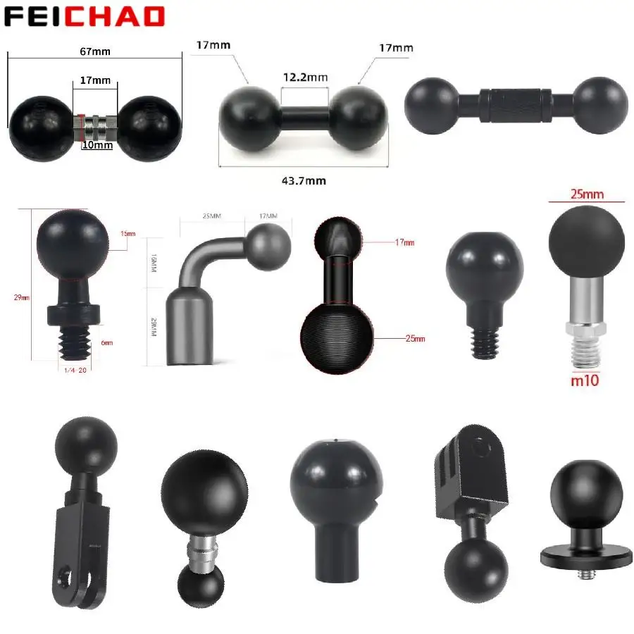 15mm-17mm-25mm-Ball-Head-Adapter-Mount-to-1-4-Screw-Hole-for-GoPro-DJI ...