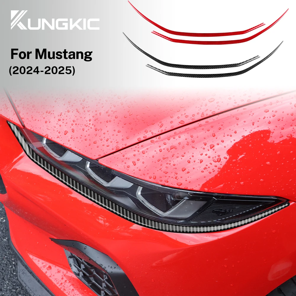 Car-Headlight-Eyebrow-for-Ford-Mustang-GT-2024-2025-Real-Soft-Carbon ...