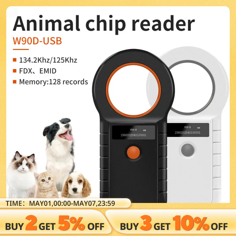 134-2KHz-RFID-Animal-Reader-15-Digits-125KHz-Pet-ID-Scanner-EMID-FDX-B ...
