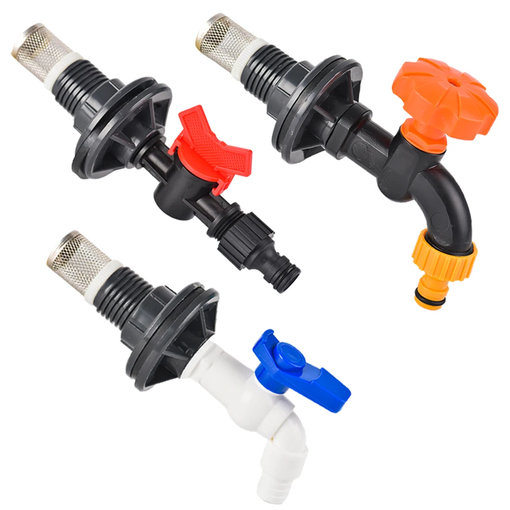 1Pc 1/2" Rain Barrel Turn Ball Valve Spigot With Bulkhead Stainless ...