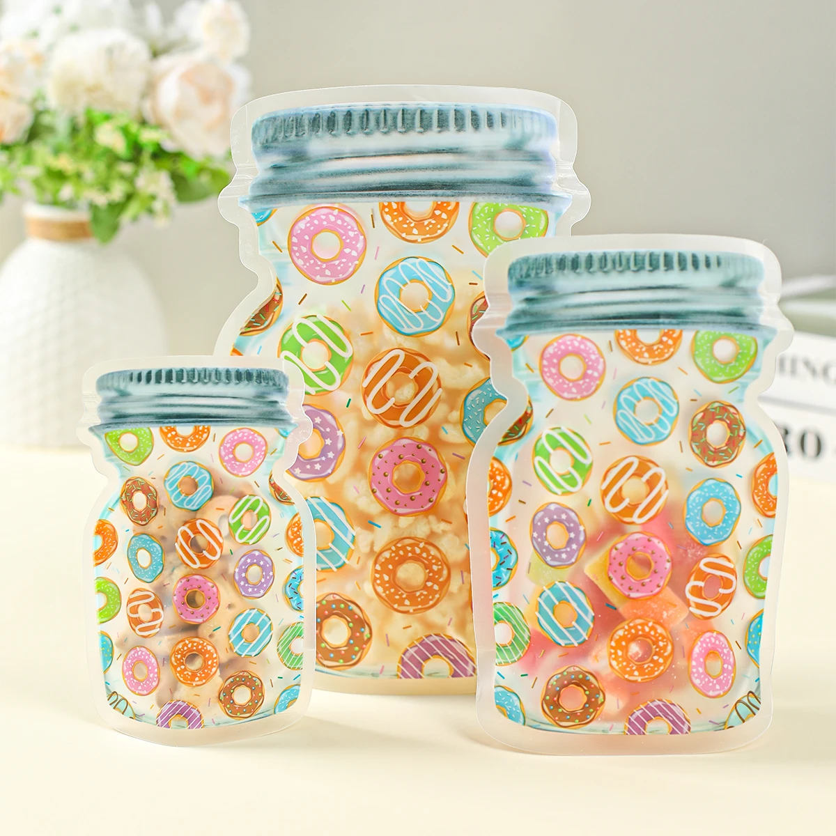 10pcs-Donut-Party-Treat-Bag-Favors-Candy-Bags-Donut-Sweet-Plastic ...