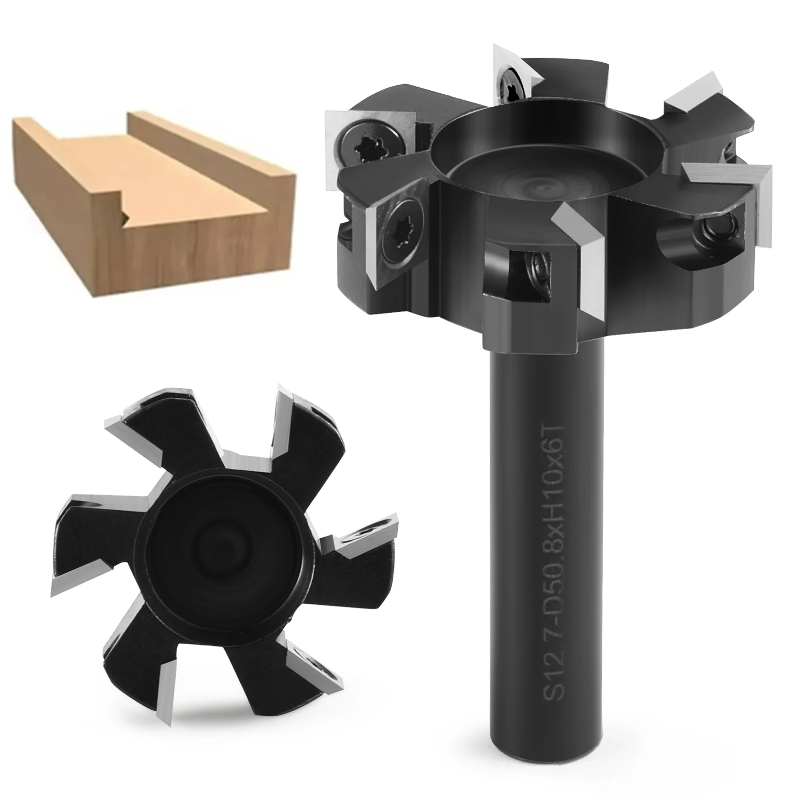 CNC Spoilboard Surfacing Router Bit, 6 flautas, aplainamento laje ...
