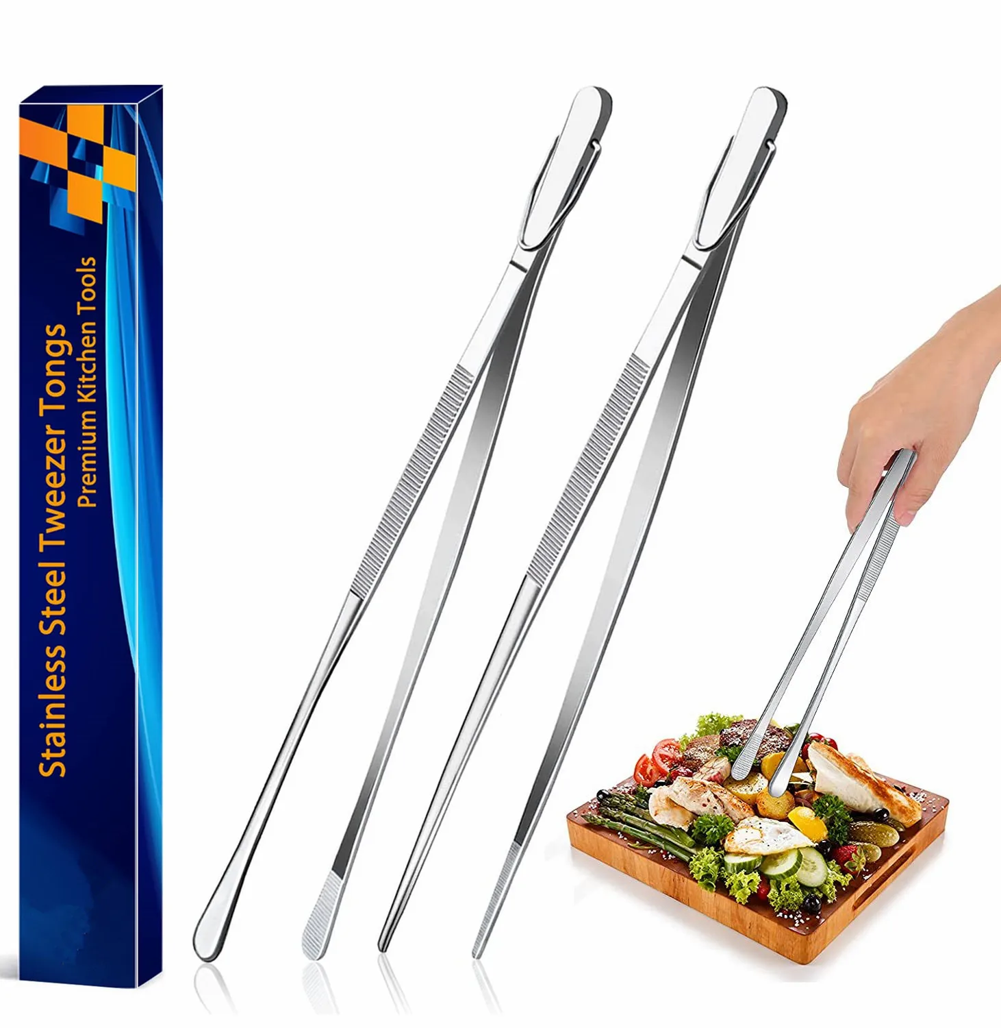 12inch-Kitchen-Tweezers-Fine-Tweezer-Tongs-Extra-Long-Stainless-Steel ...