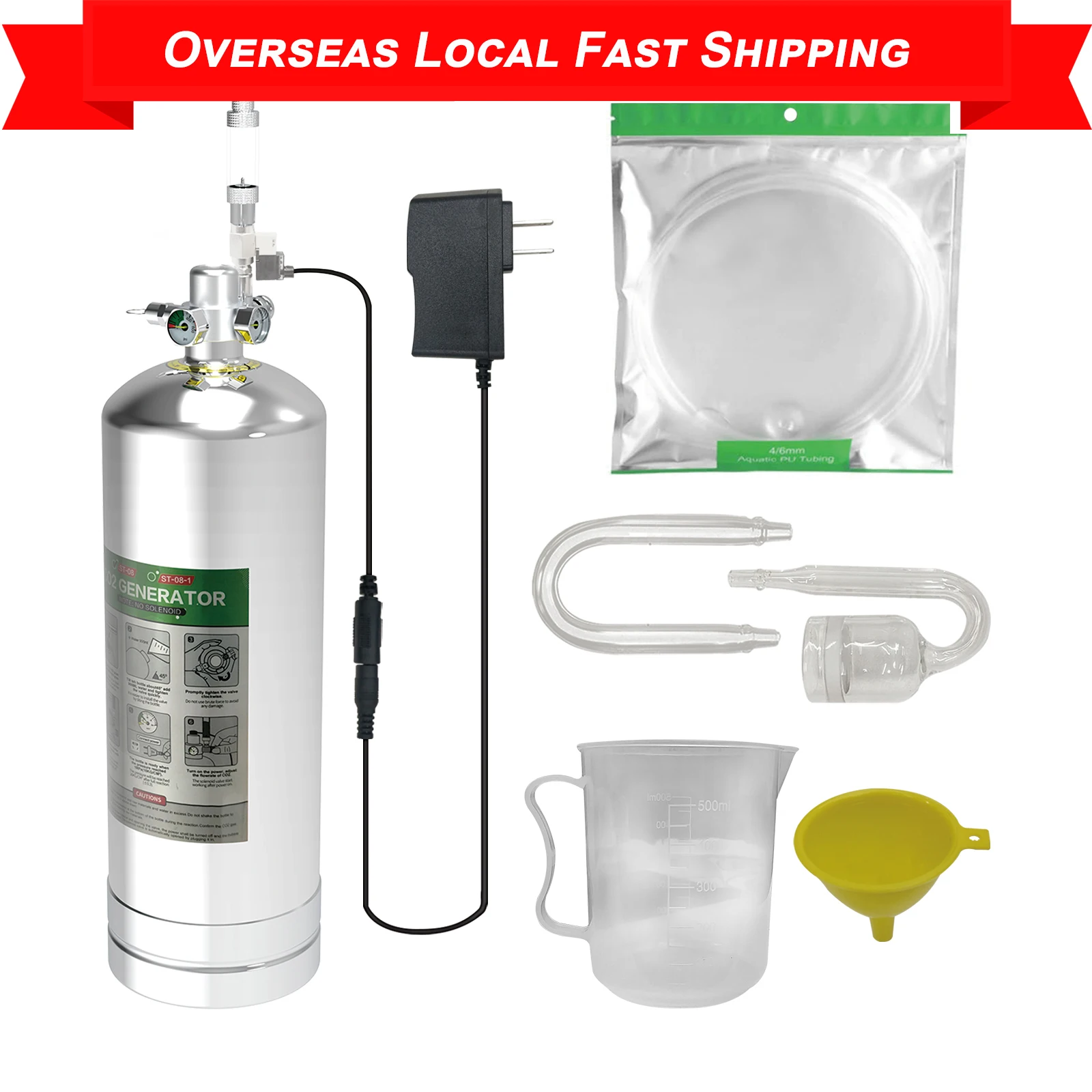 Aquarium 2.5/4L CO2 Generator Stainless Steel CO2 Cylinder Generator ...