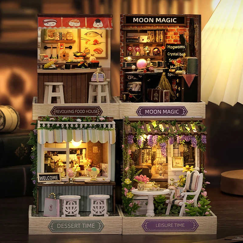 Wooden-Mini-Doll-House-DIY-Small-House-Kit-Making-Room-Toys-Miniature ...