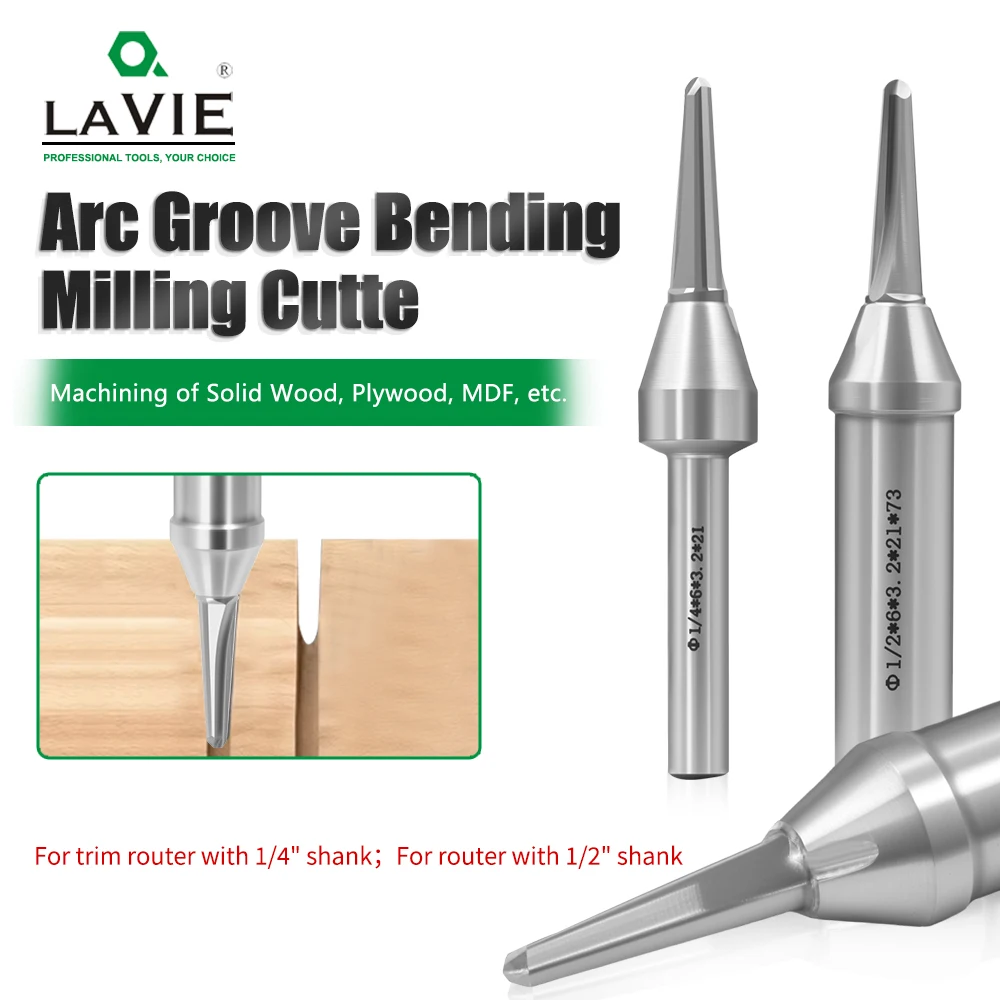 LAVIE 1pc V-Groove Router Bit For Wood - TCT Curved Slot Cutting Tools ...