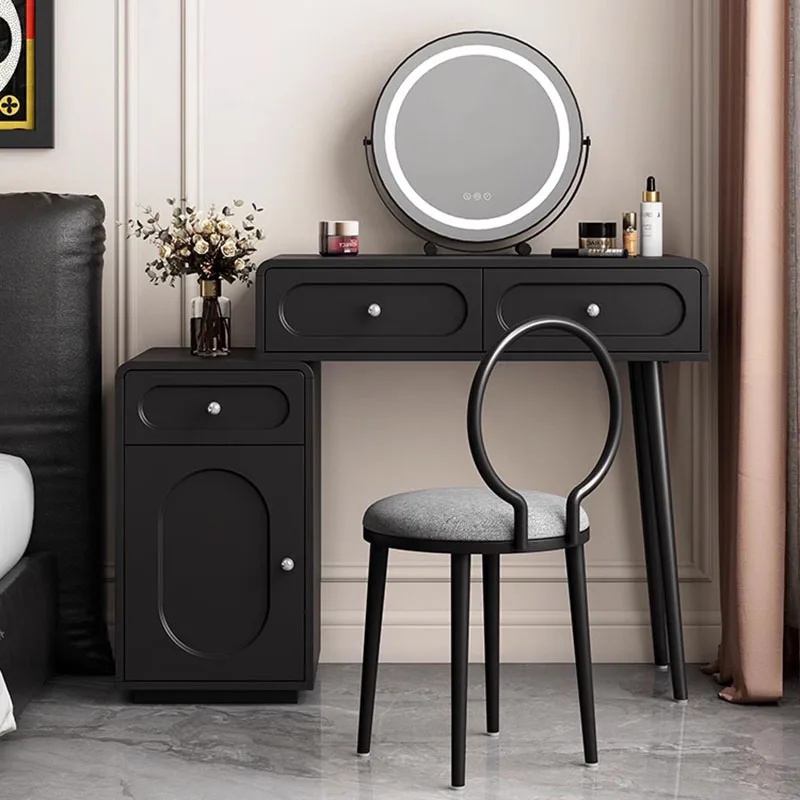 Modern-Minimal-Dressing-Table-Black-Handles-Wood-Modern-Hotel-Makeup ...