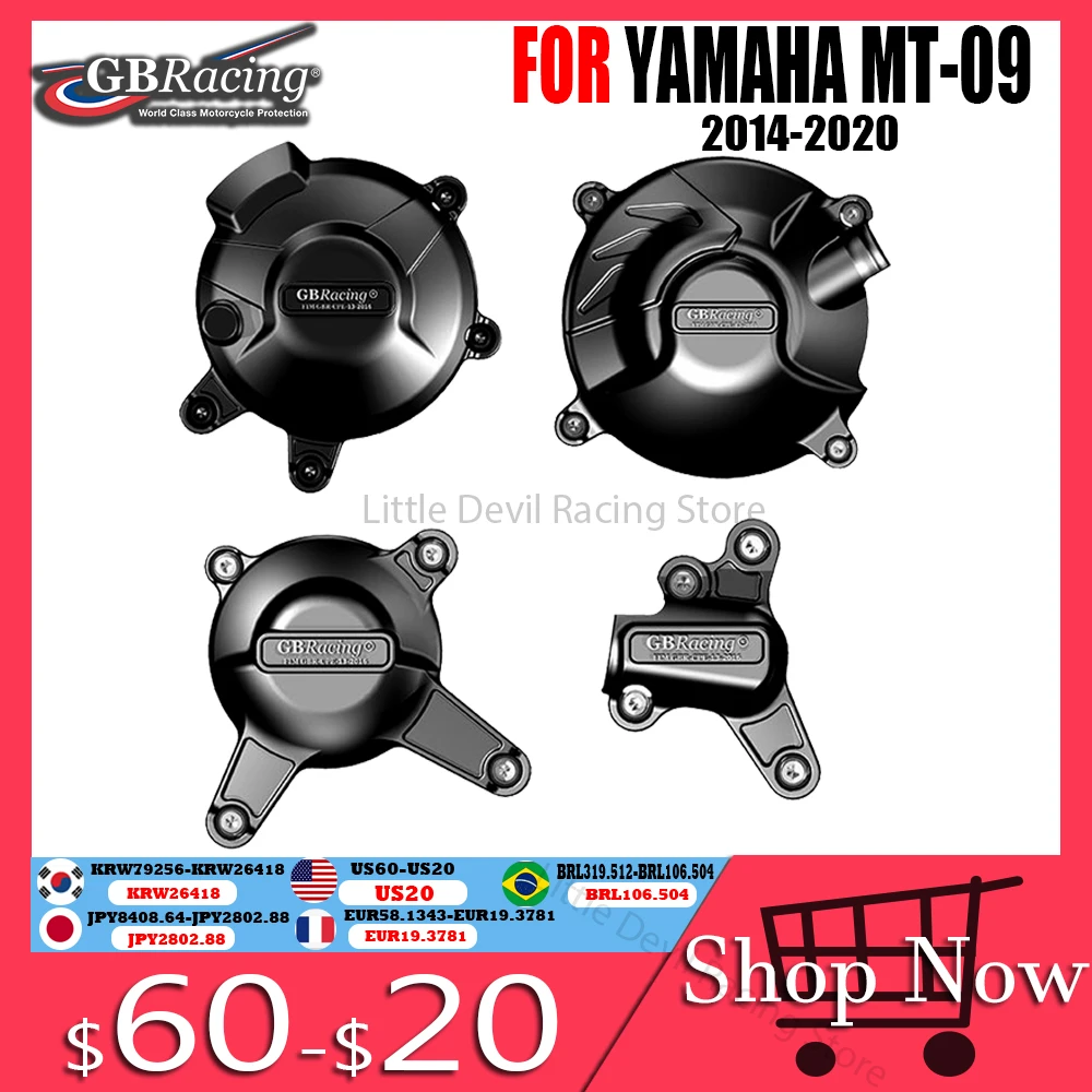 For Yamaha FZ 09 MT 09 / Tracer 2014 2020 Engine Covers Protectors ...