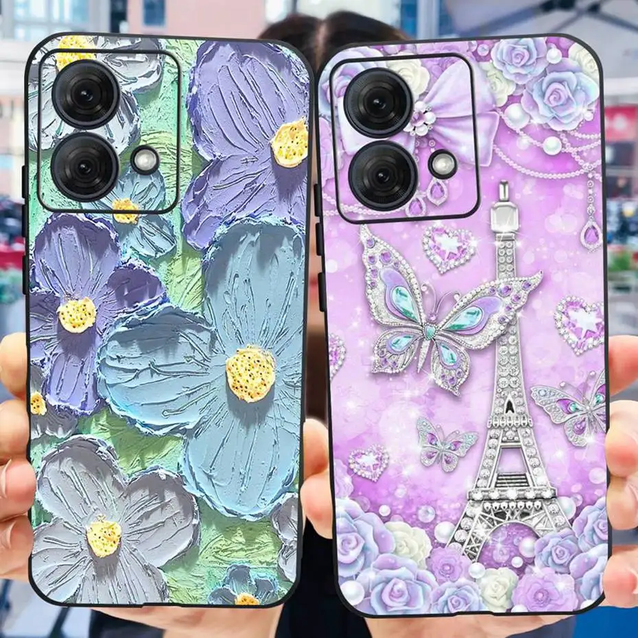 Fashion-Flower-Butterfly-Pattern-Case-For-Motorola-Moto-G84-Soft ...
