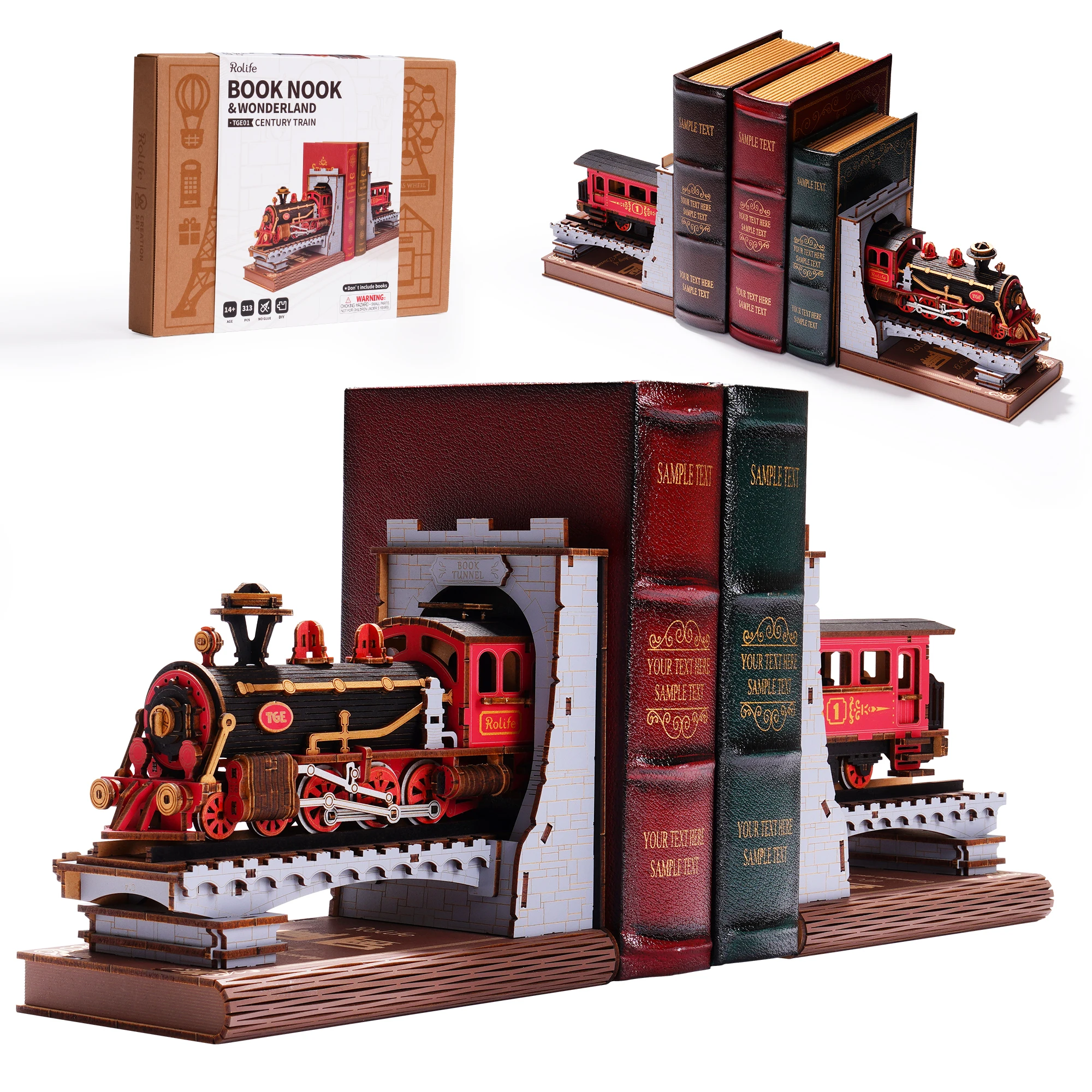 Robotime-Rolife-Century-Train-DIY-Book-Nook-Bookshelf-Home-Decoration ...