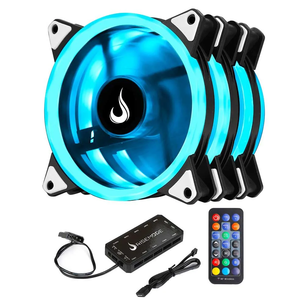 KIT FAN GAMER RISE MODE RGB SMART 12V (3 FANS) - RM-FN-02-RGB