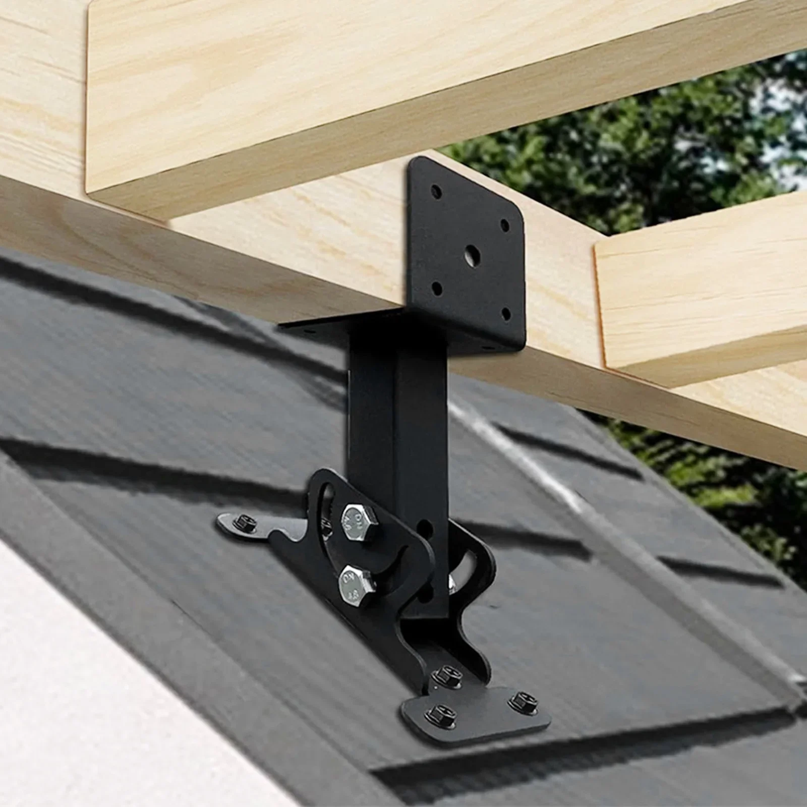 Pergola Attached To Roof Bracket SkyLift Hardware Roof Riser System