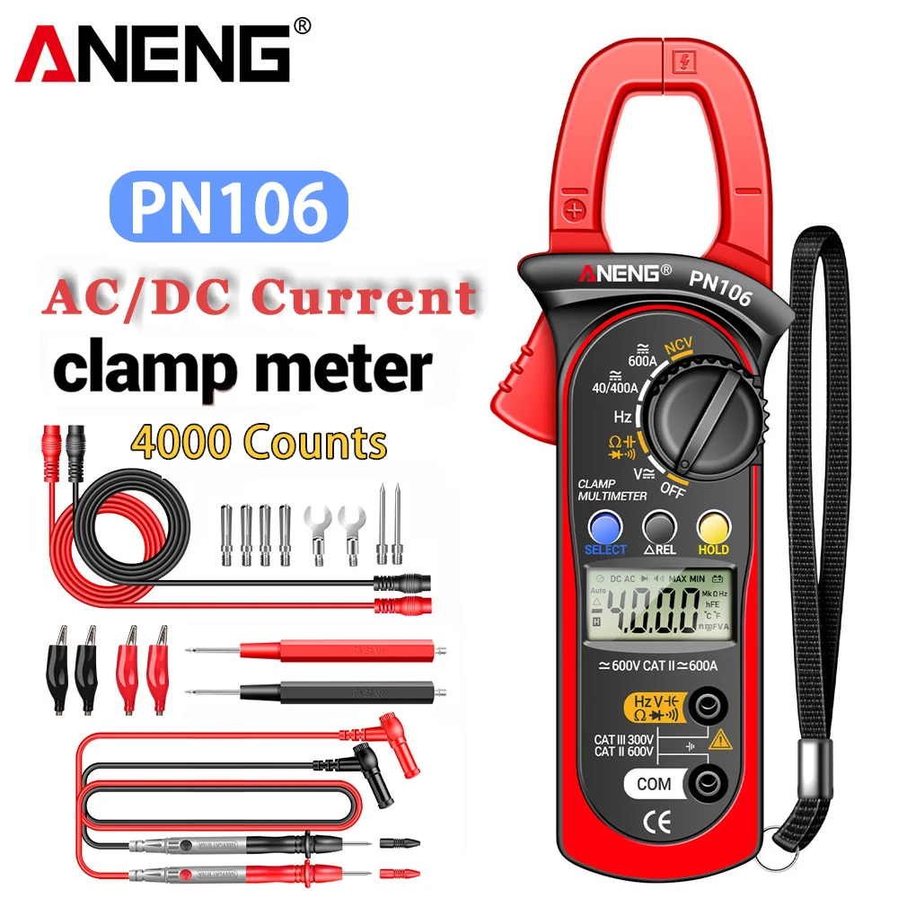 ANENG-PN106-AC-DC-Clamp-Meter-600A-Current-Voltage-High-Precision-4000-Counts-Digital-Multimeter ...