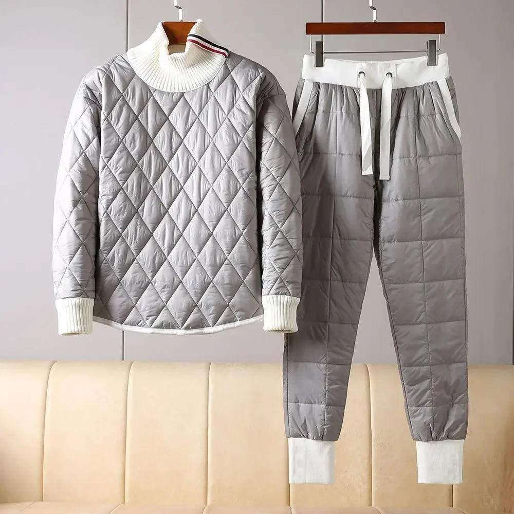 2023-Winter-high-end-high-neck-down-cotton-thickened-sweater-suit-men-s ...