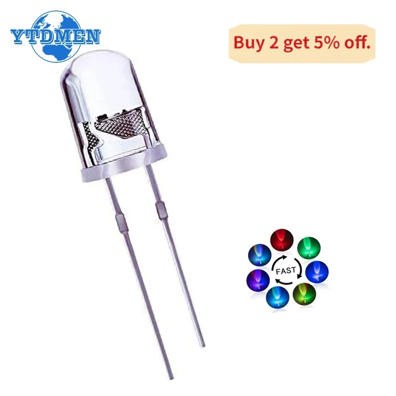 100PCS-5mm-LED-Diode-Multicolor-Slow-Fast-Flashing-Blinking-Light ...