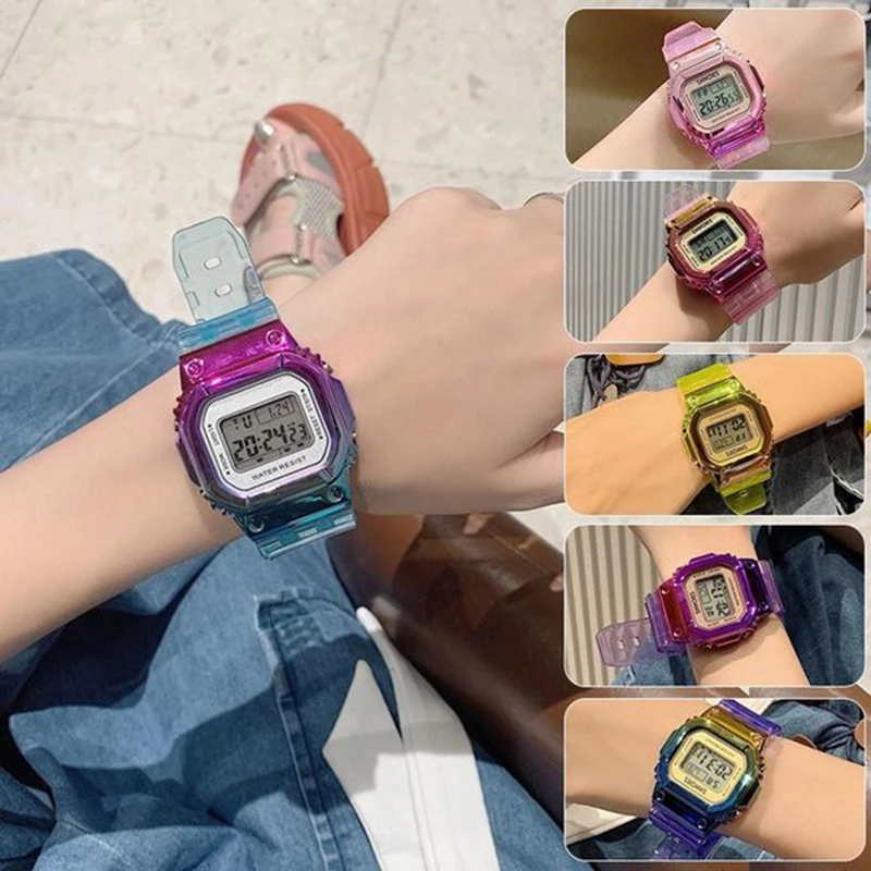 Gradient-Colorful-Watch-Women-Watches-Luminous-Casual-Digital-Sport ...