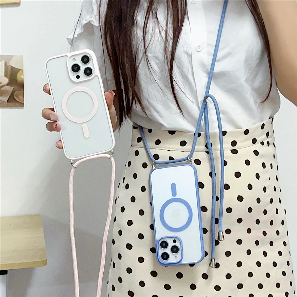 Lanyard-Strap-Rope-Transparent-Phone-Case-For-iPhone-15-14-Pro-Max-13 ...