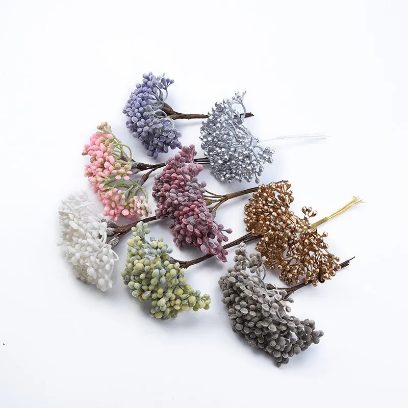 6pcs-Artificial-Plants-Plastic-Brooch-Scrapbook-Wedding-Decorative ...