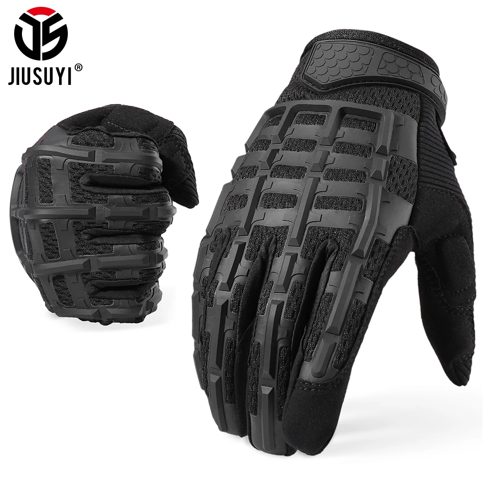 Tactical-Mittens-Full-Finger-Long-Glove-Black-Army-Military-Rubber ...