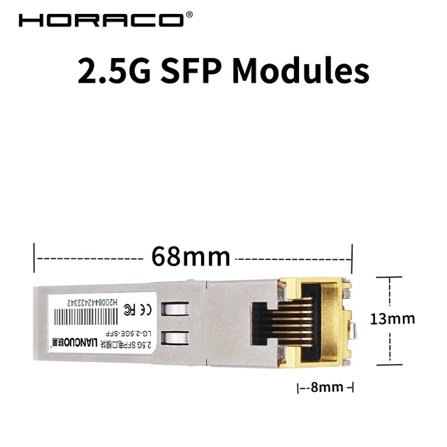HORACO 2.5G SFP Module 2500M Optical Port Turn to RJ45 Ethernet Port ...