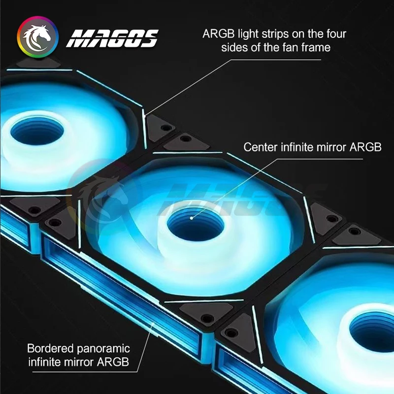 Uni-rgb Infinity Mirror Fan Argb Lamp Effect Em Ventilador Cableless ...