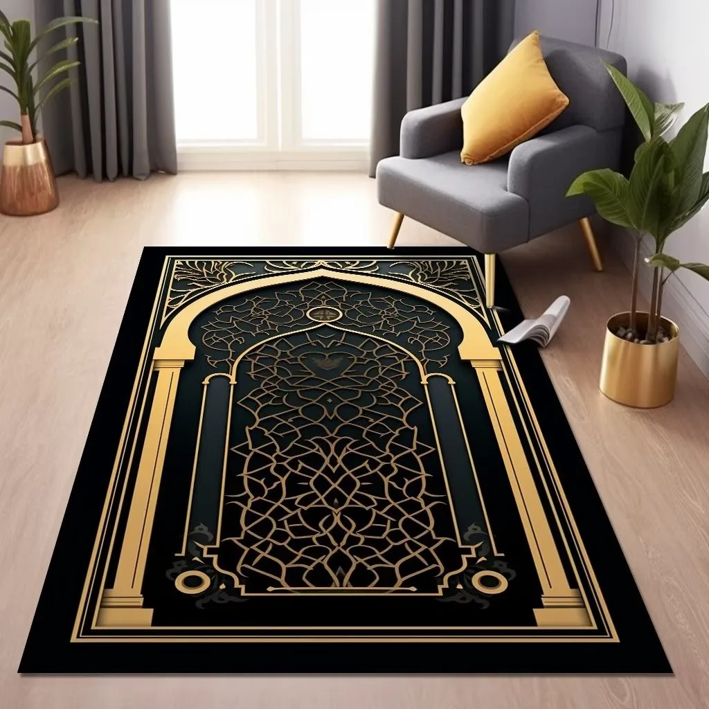 Islamic-Carpets-for-Living-Room-Decorative-Qibla-Geometric-Rugs-Lounge ...