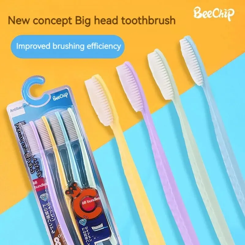 4PCS-Macaron-Color-Soft-Adult-Toothbrush-Soft-Bristles-Extended-Gums ...