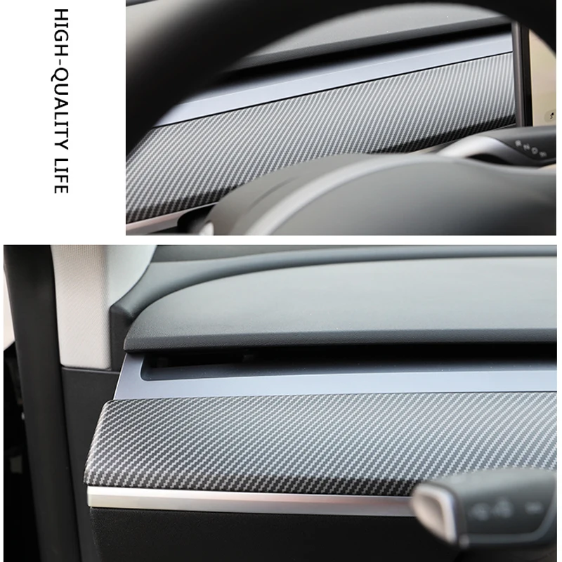 For-Tesla-Model-3-Y-Dashboard-Wood-Trim-Cover-Door-Decor-Panel-Sticker ...