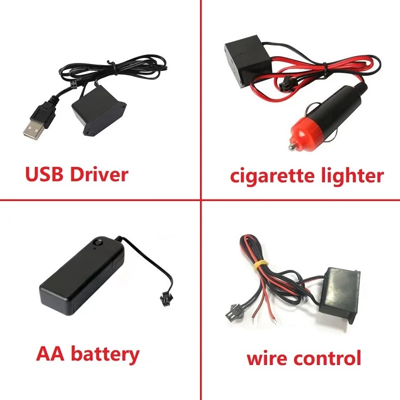 Neon-LED-Car-Interior-Lighting-Strips-Cigarette-Drive-Wire-control-USB ...